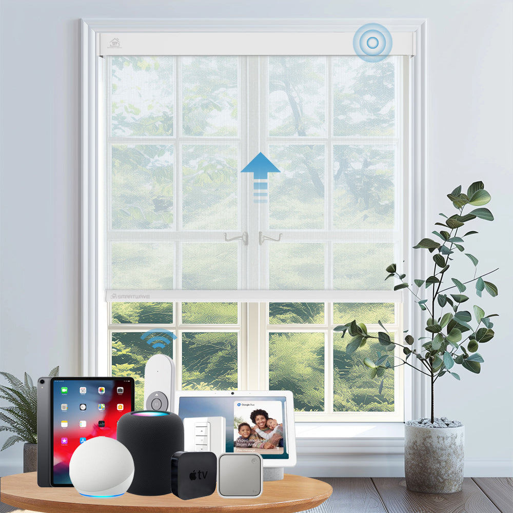 SmartWave Motorized Sunscreen Light Filtering Roller Shades 40% Blacko