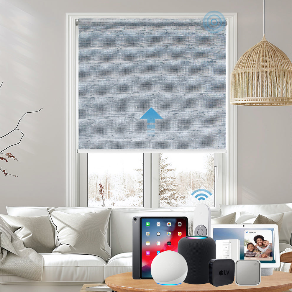 SmartWave Motorized Roller Shades 100% Blackout Dual-Sided Elegance