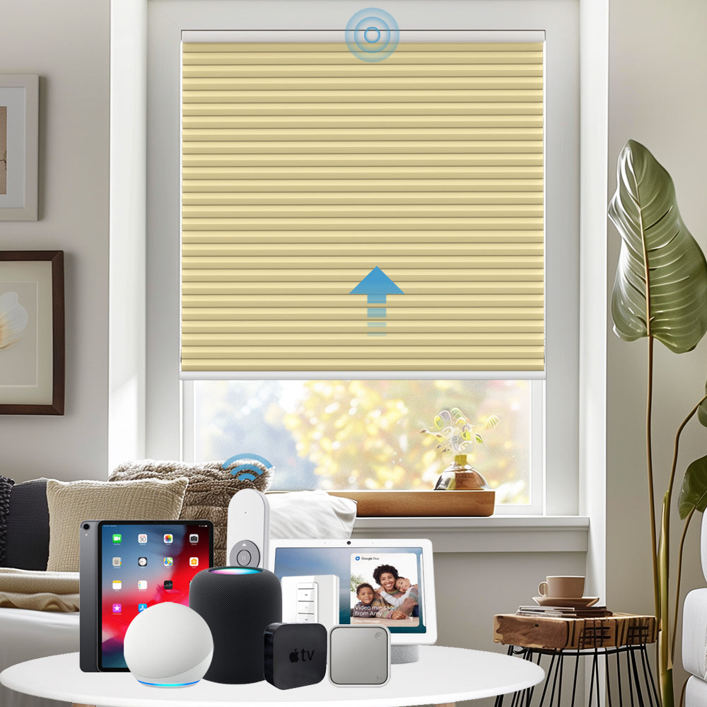 SmartWave Motorized Blackout Cellular Shades Hazel