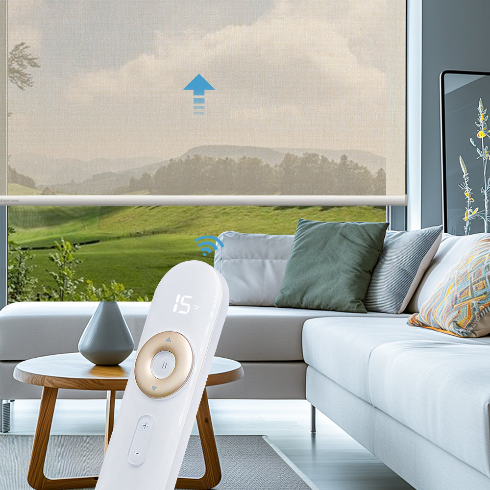 SmartWave Motorized Sunscreen Light Filtering Roller Shades 40% Blacko