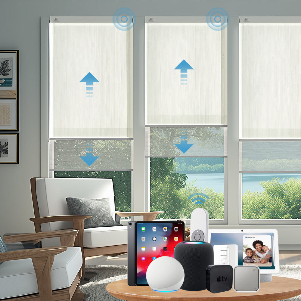 SmartWave Motorized Dual Roller Shades Light Filtering & Full View