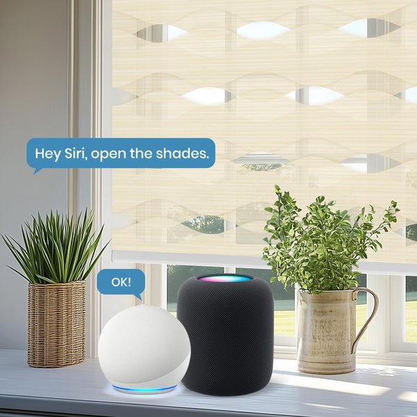 SmartWave Motorized Translucent Zebra Shades 70% Blackout 3D Artistic