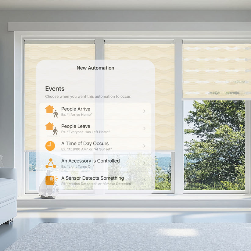 SmartWave Motorized Translucent Zebra Shades 70% Blackout 3D Artistic